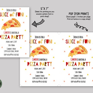 EDITABLE, Pizza Party Invitation TEMPLATE, Pizza Birthday Party, Pizza ...