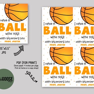 EDITABLE BASKETBALL Valentine Card / Valentine Printable for Kids ...