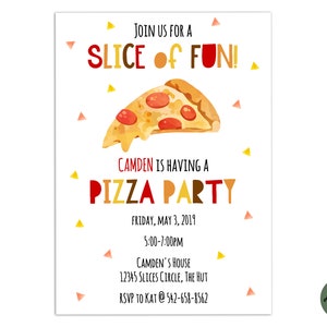 EDITABLE, Pizza Party Invitation TEMPLATE, Pizza Birthday Party, Pizza ...