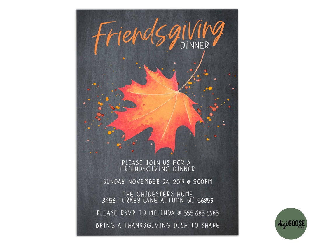 EDITABLE, Friendsgiving TEMPLATE, Thanksgiving Invite, Friendsgiving ...