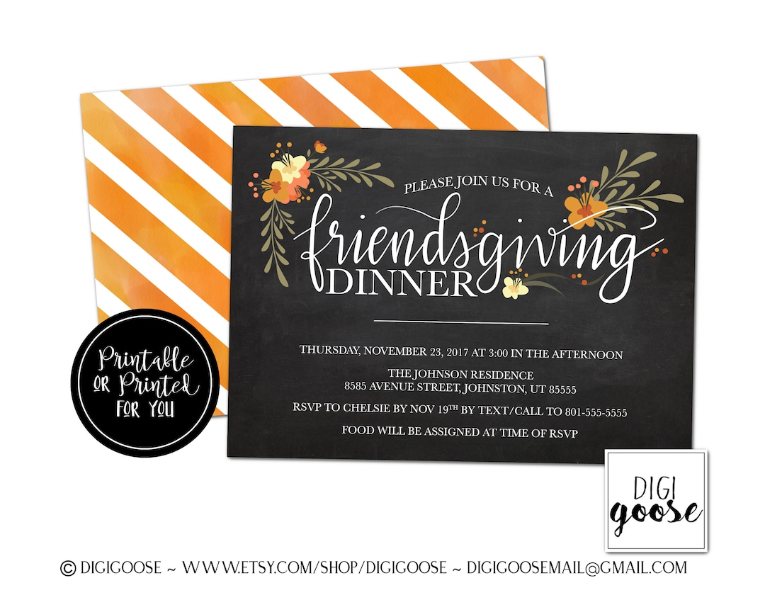 Friendsgiving Dinner Invitation, Friendsgiving Invitation ...