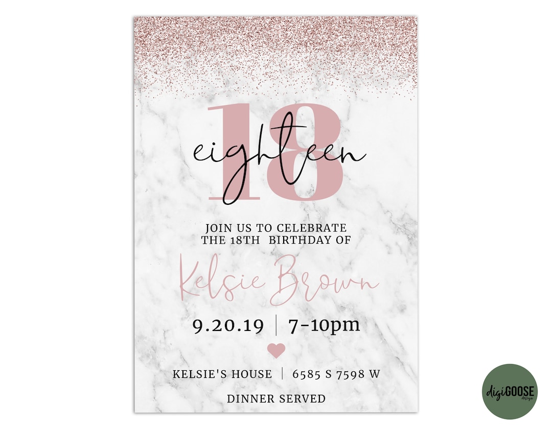 EDITABLE, TEMPLATE, Diy, Teenager, 18th Birthday, 16th Birthday, Sweet ...