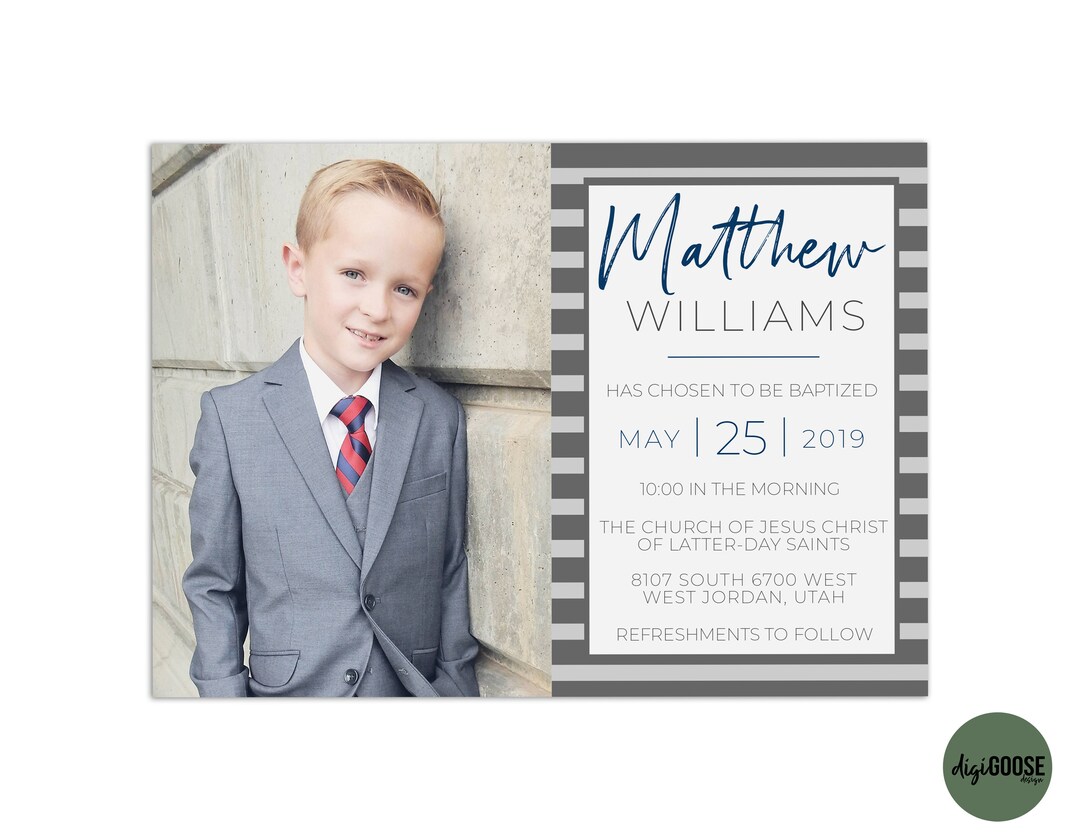 EDITABLE, LDS Baptism Invitation Template, Printable Baptism ...