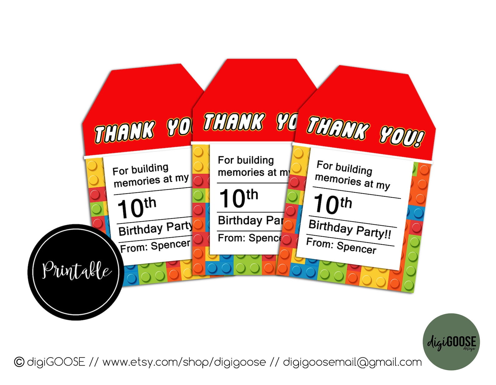 Building Blocks Birthday Favor Tags // Party Thank You // Blocks ...