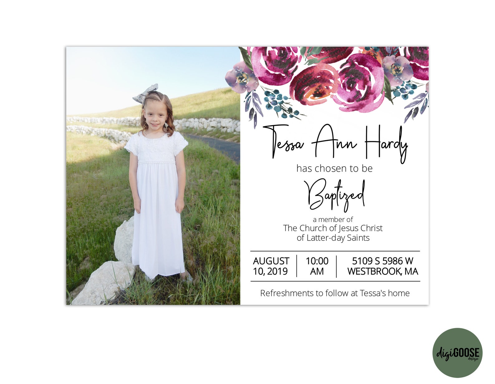 EDITABLE LDS Baptism Invitation Template Printable Baptism - Etsy