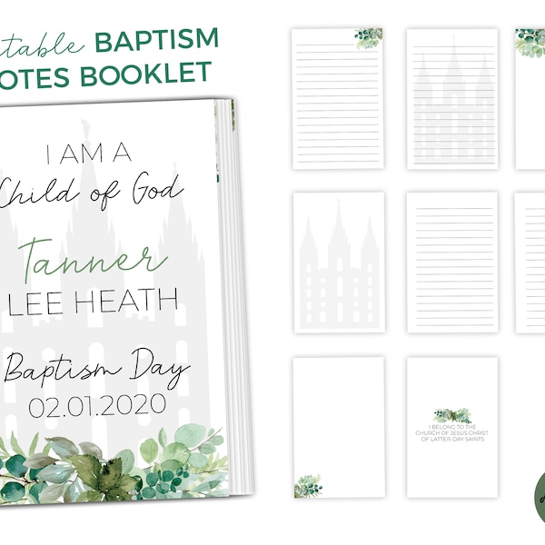 Lds Baptism Note - Etsy