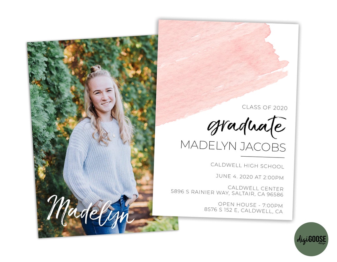 EDITABLE, Graduation Announcement, Graduation Invitation, Modern ...