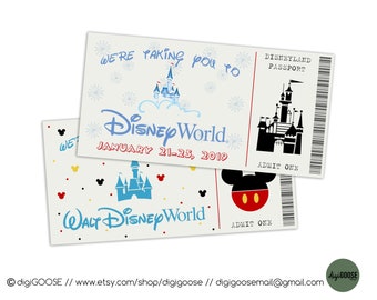 Printable Disneyworld Ticket - Etsy