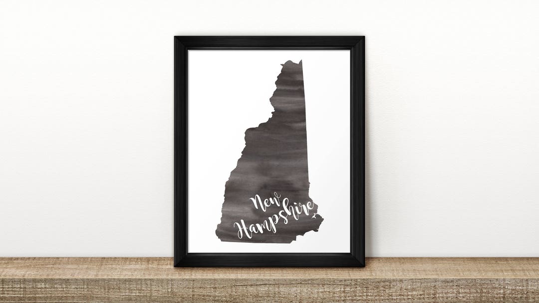 CLEARANCE // New HAMPSHIRE State Map // Watercolor Art Print // Poster ...
