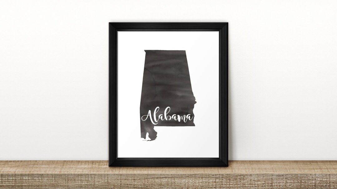 CLEARANCE // ALABAMA State Map // Watercolor Art // Travel // Wall Art ...