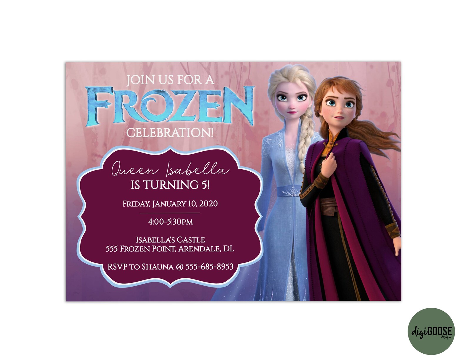 EDITABLE FROZEN 2 Invitation Template Printable Frozen - Etsy