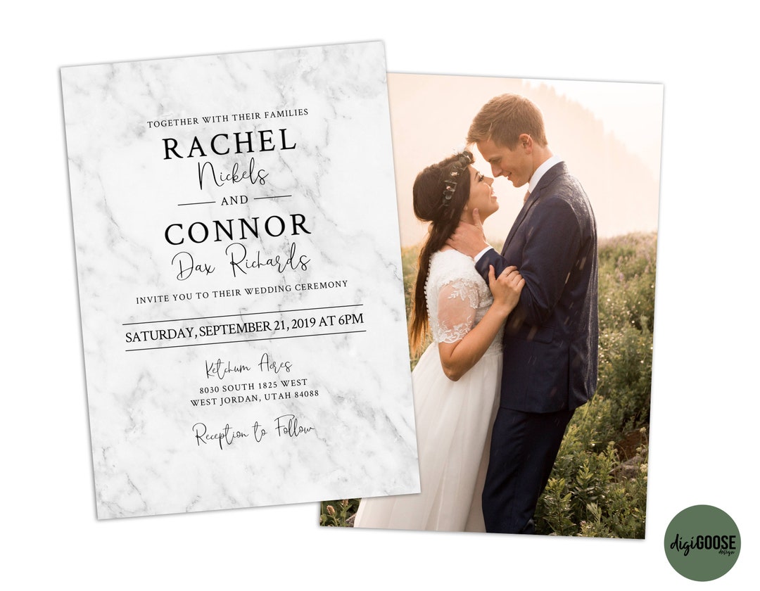 EDITABLE, DIY, Greenery Wedding Invitation TEMPLATE, Invitations ...