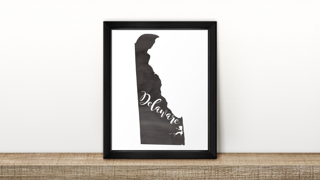 CLEARANCE // DELAWARE State Map // Watercolor Art Print // Poster ...