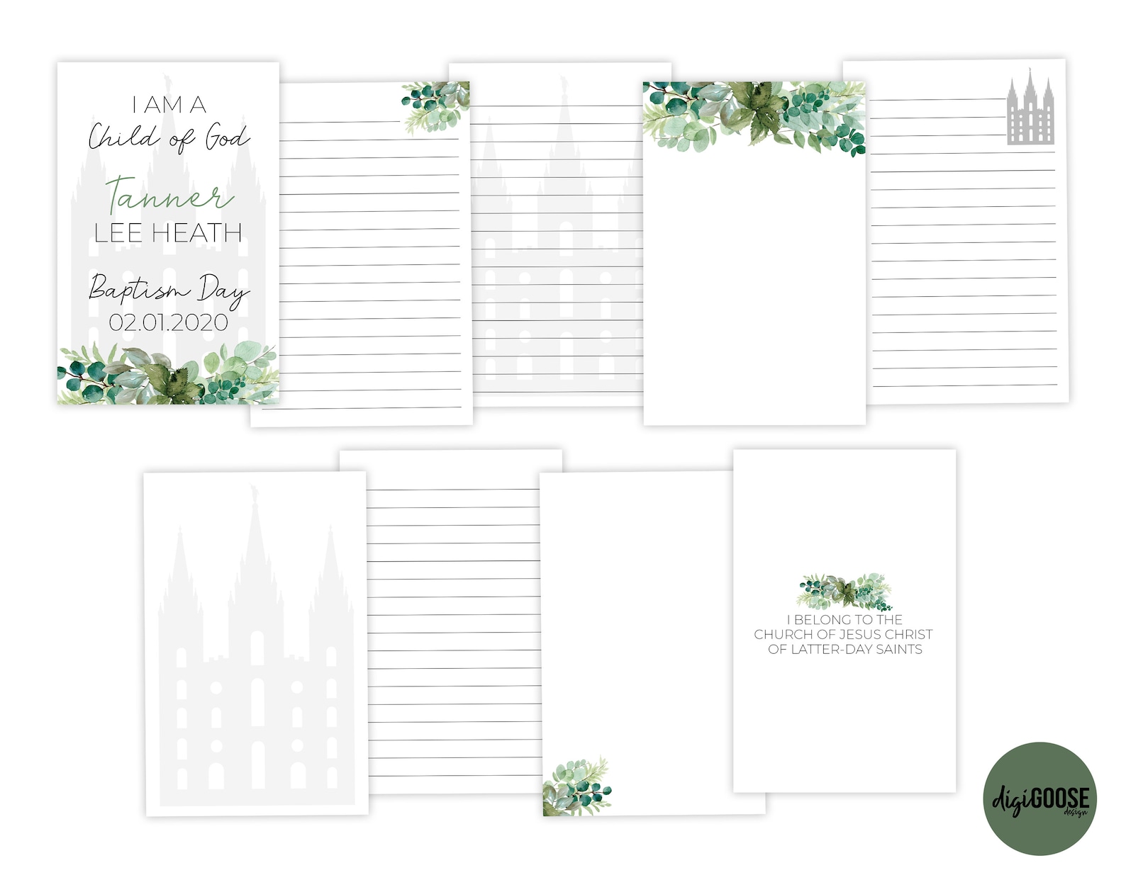 EDITABLE, LDS Baptism Notes Template, Printable Baptism Booklet, Lds ...