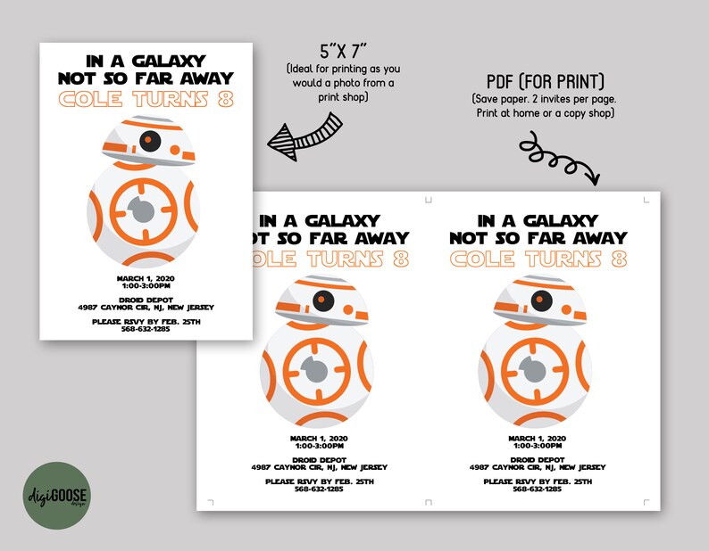 Star Wars SELF EDITABLE PDF Template Star Wars Dark Side - Etsy