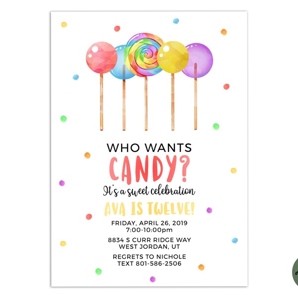 Candyland Invite - Etsy