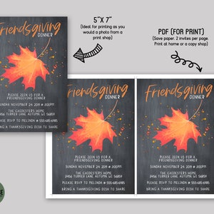 EDITABLE, Friendsgiving TEMPLATE, Thanksgiving Invite, Friendsgiving ...