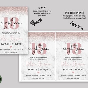 EDITABLE, TEMPLATE, Diy, Teenager, 18th Birthday, 16th Birthday, Sweet ...