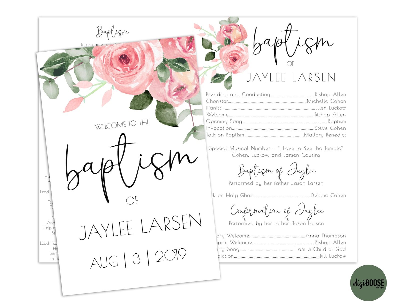 EDITABLE LDS Baptism Program Template Printable Baptism - Etsy Canada