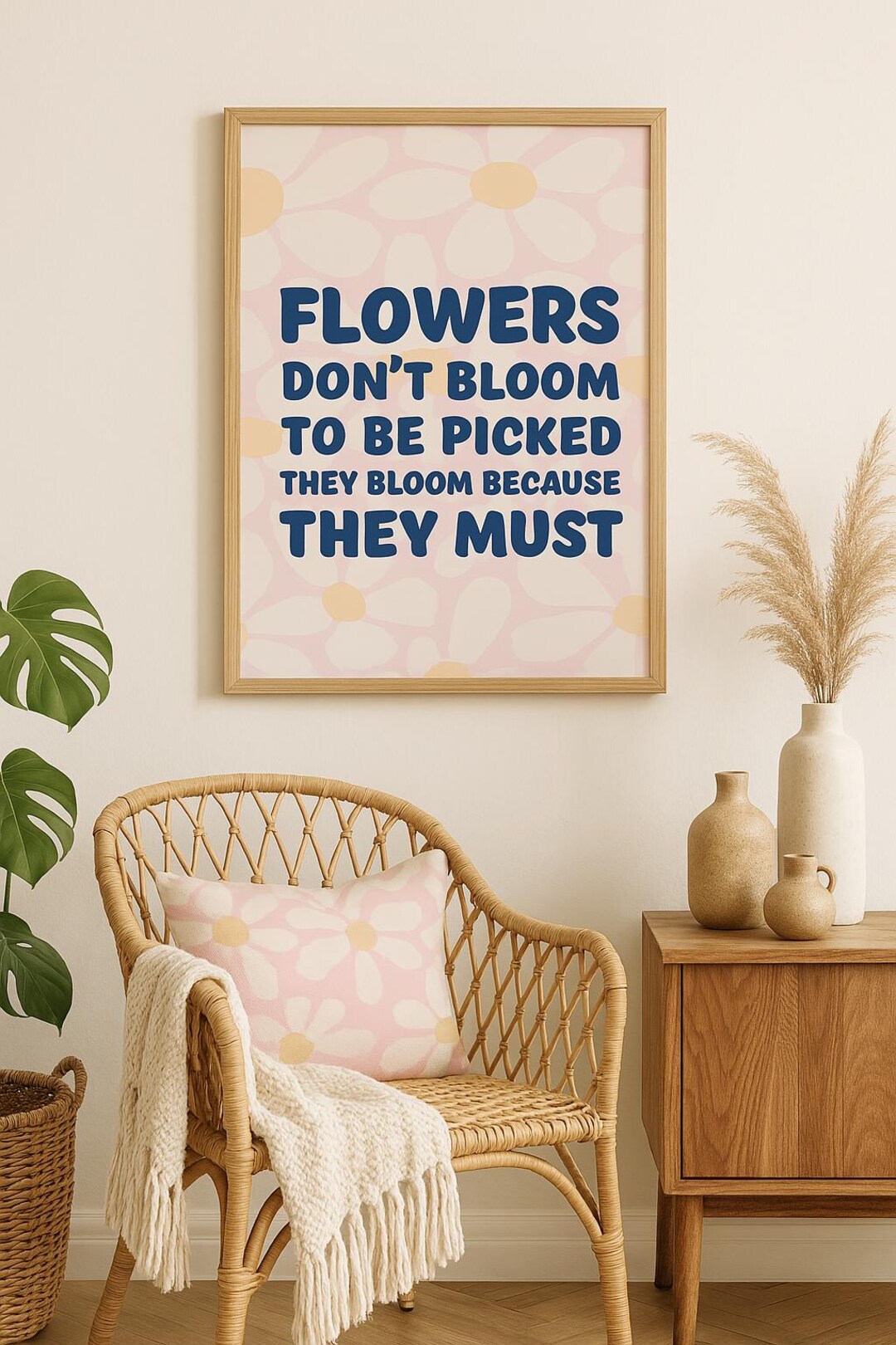 Boho Quote Poster – Printable Inspirational Colorful Art for Bohemian ...