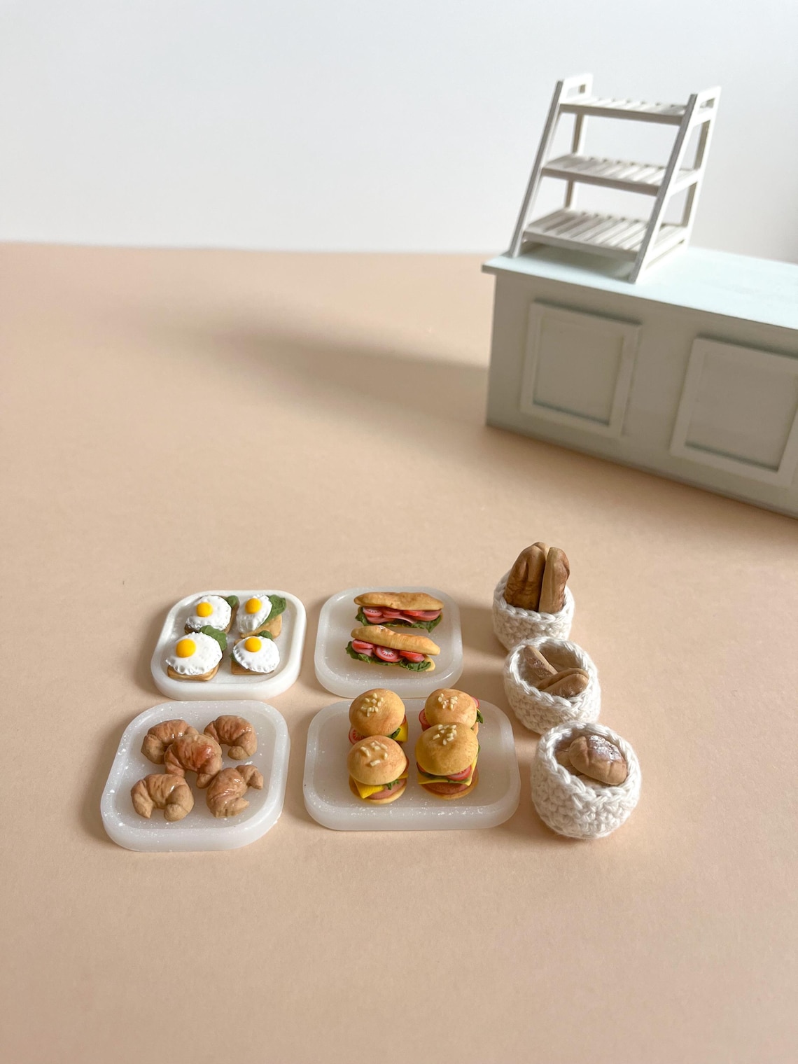 Miniature Bread Shop, 1:12 Scale Bakery With Polymer Clay Food. Wooden ...