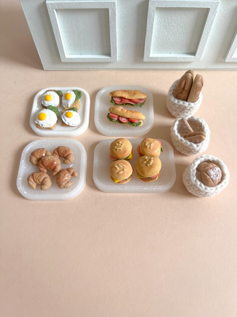 Miniature Bread Shop, 1:12 Scale Bakery With Polymer Clay Food. Wooden ...