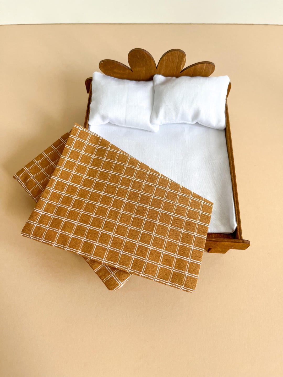 Wooden Bed for Mice. Miniature Bed 1:12. Furniture for the Doll House ...