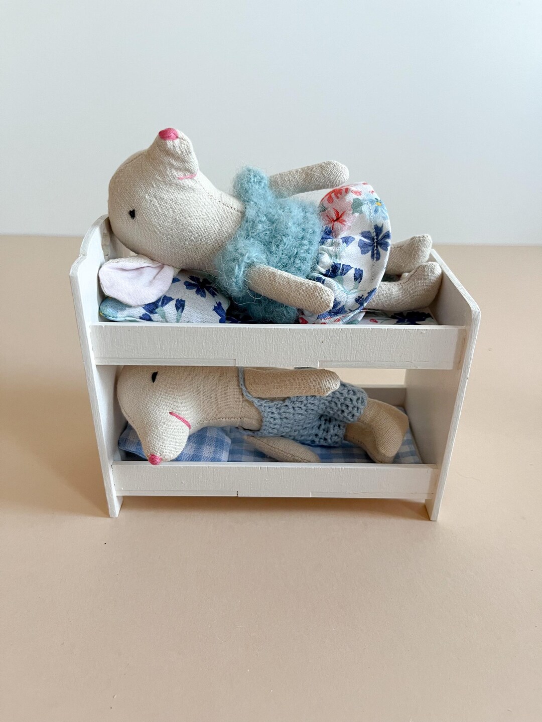 Wooden Bunk Bed, Fits Maileg Mice, Furniture 1:12, Miniature Bed, Bunk ...