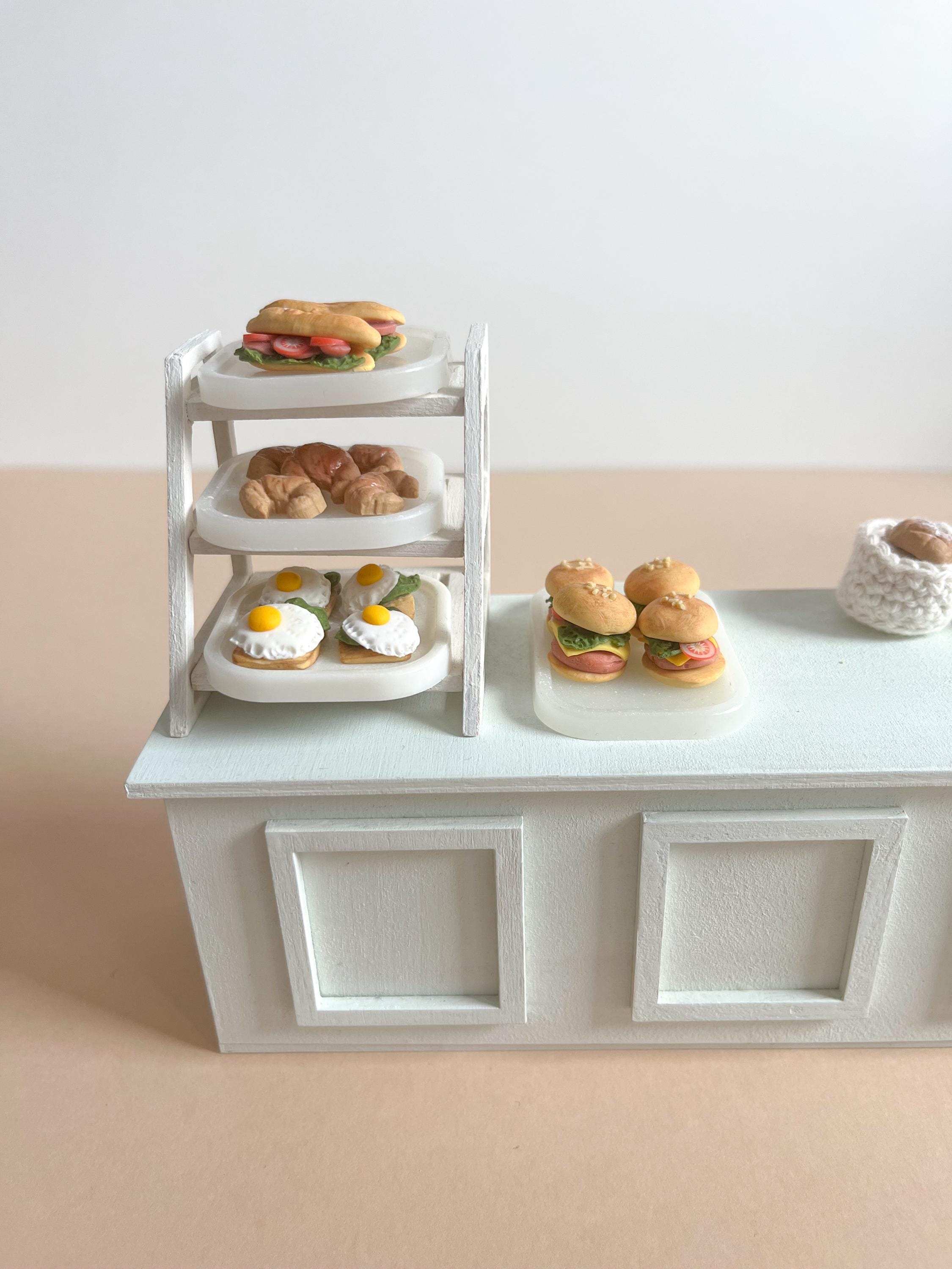 Miniature Bread Shop, 1:12 Scale Bakery With Polymer Clay Food. Wooden ...