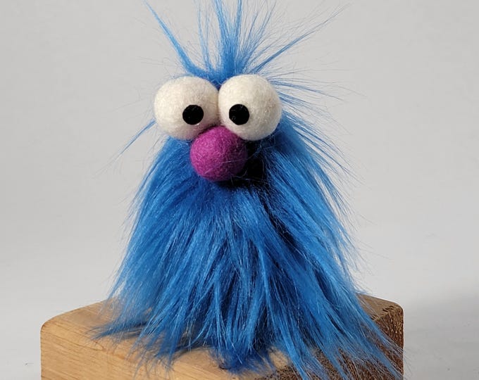 FUZZINGER: A Fuzzy Finger Puppet by All Hands Productions! (BLUE) - Etsy