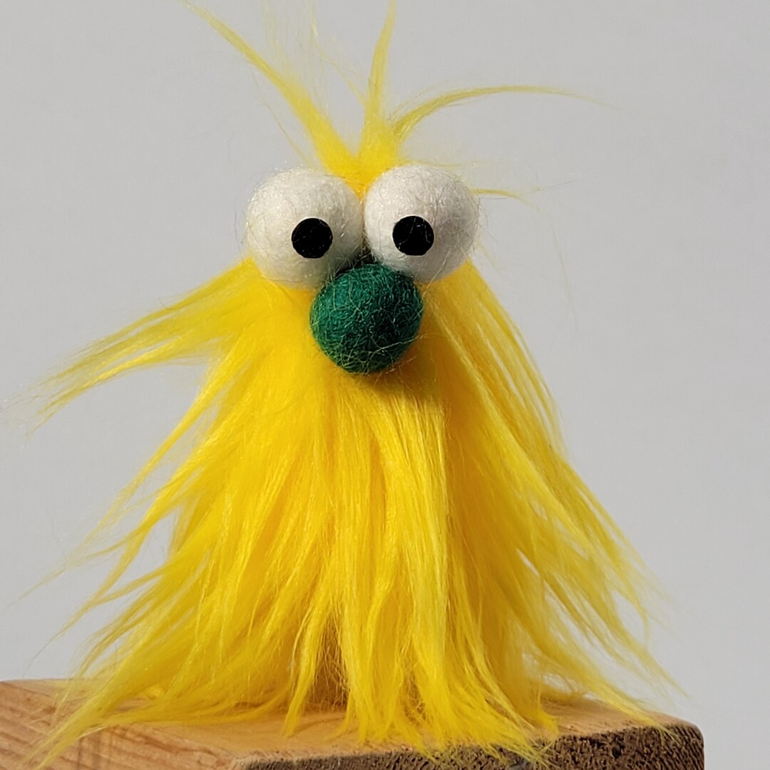 FUZZINGER: A Fuzzy Finger Puppet by All Hands Productions! (YELLOW) - Etsy