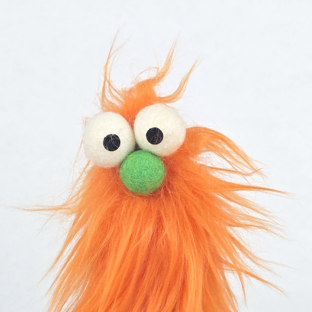 FUZZINGER: A Fuzzy Finger Puppet by All Hands Productions! (ORANGE) - Etsy