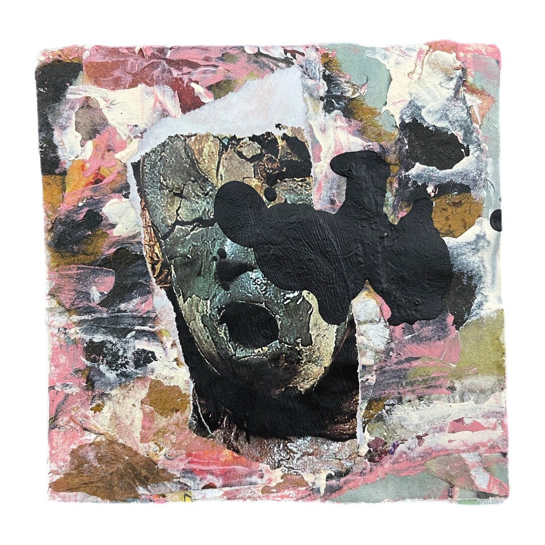 Mixed Media Collage, Canvas Board, 4x4, Original Art, Outsider Art ...