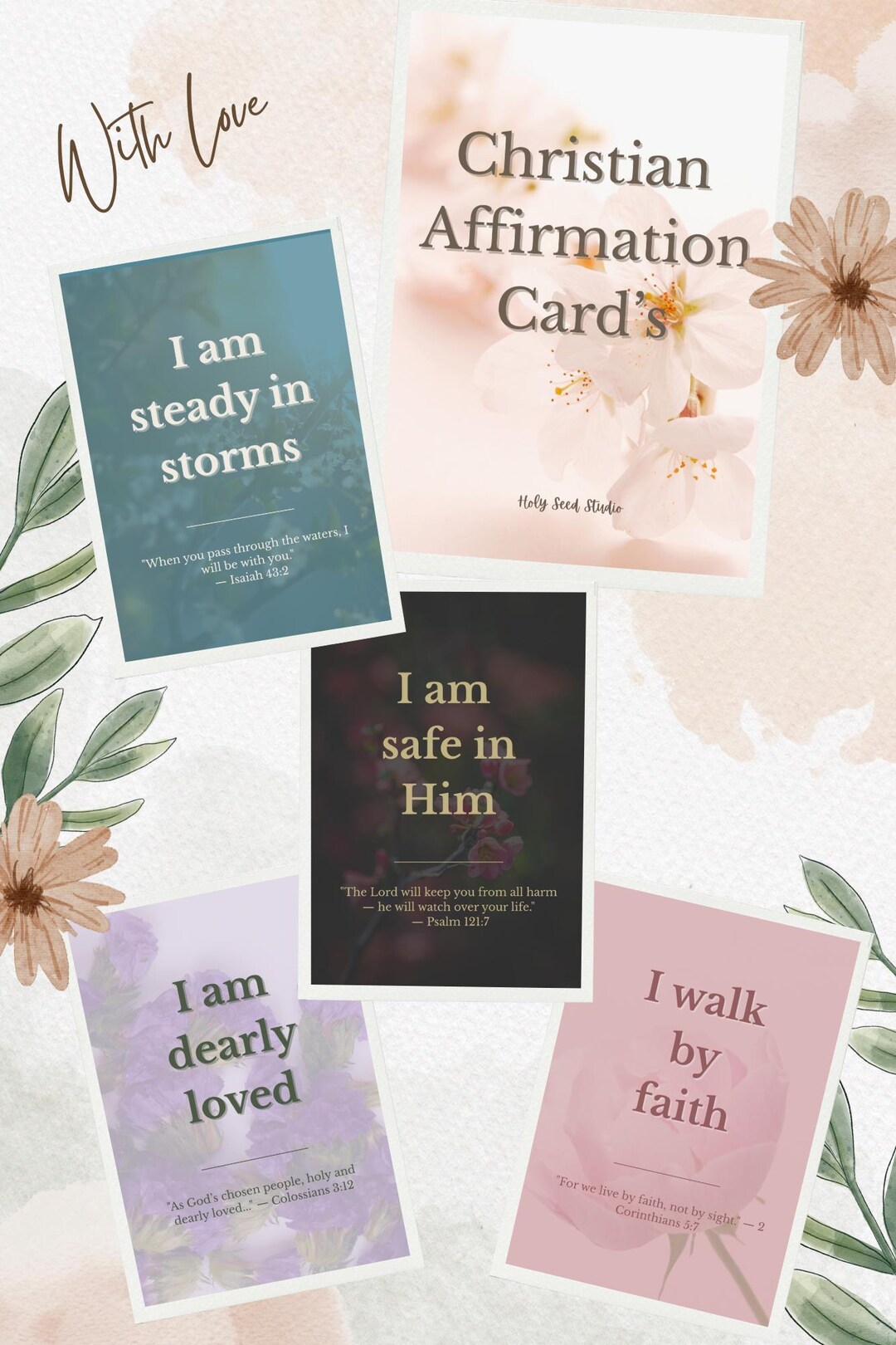 Christian Affirmation Cards for Women – Faith-based Printable Set | 100 ...