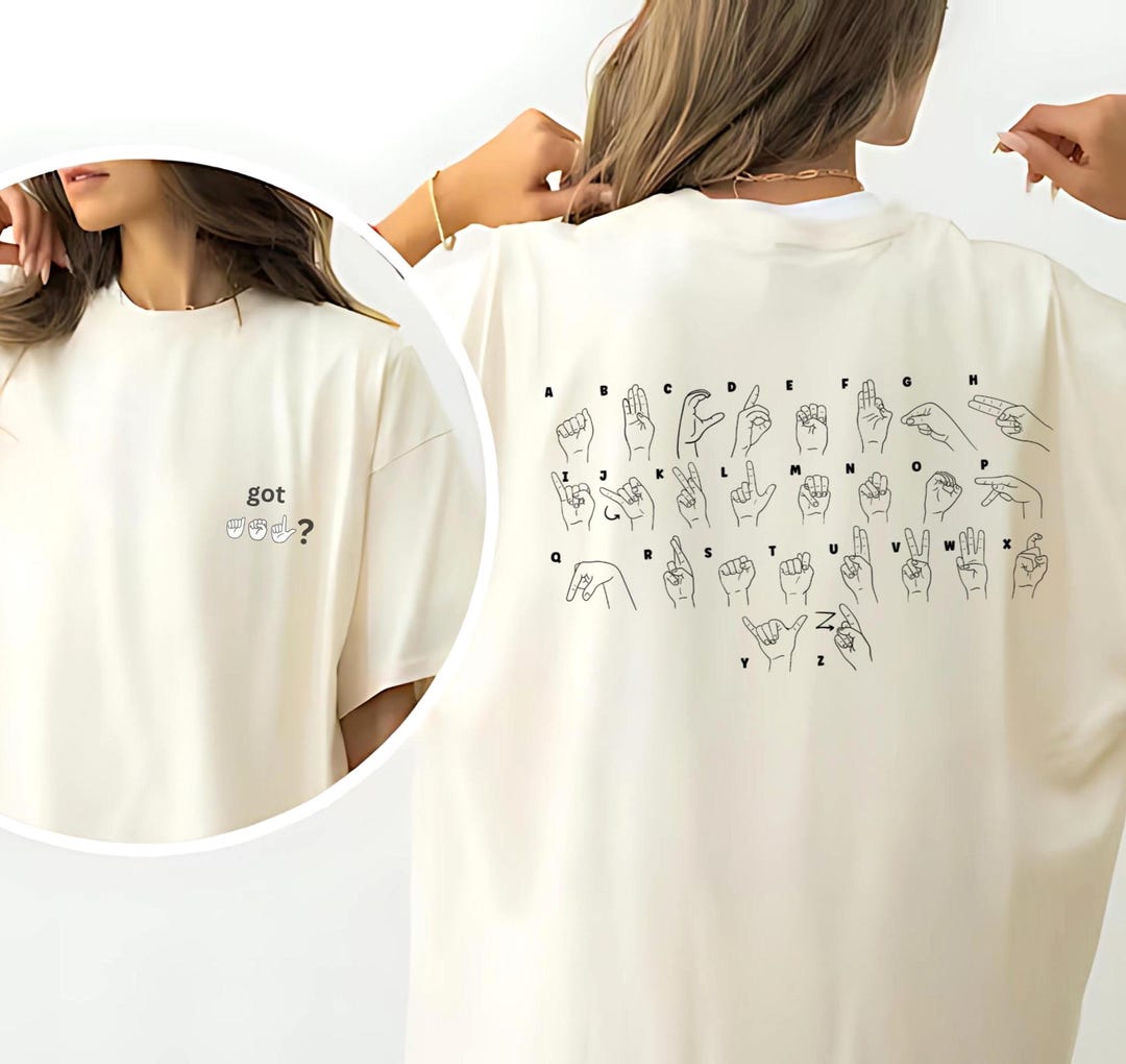 ASL American Sign Language Alphabet Unisex T-shirt Interpreter Gift ...