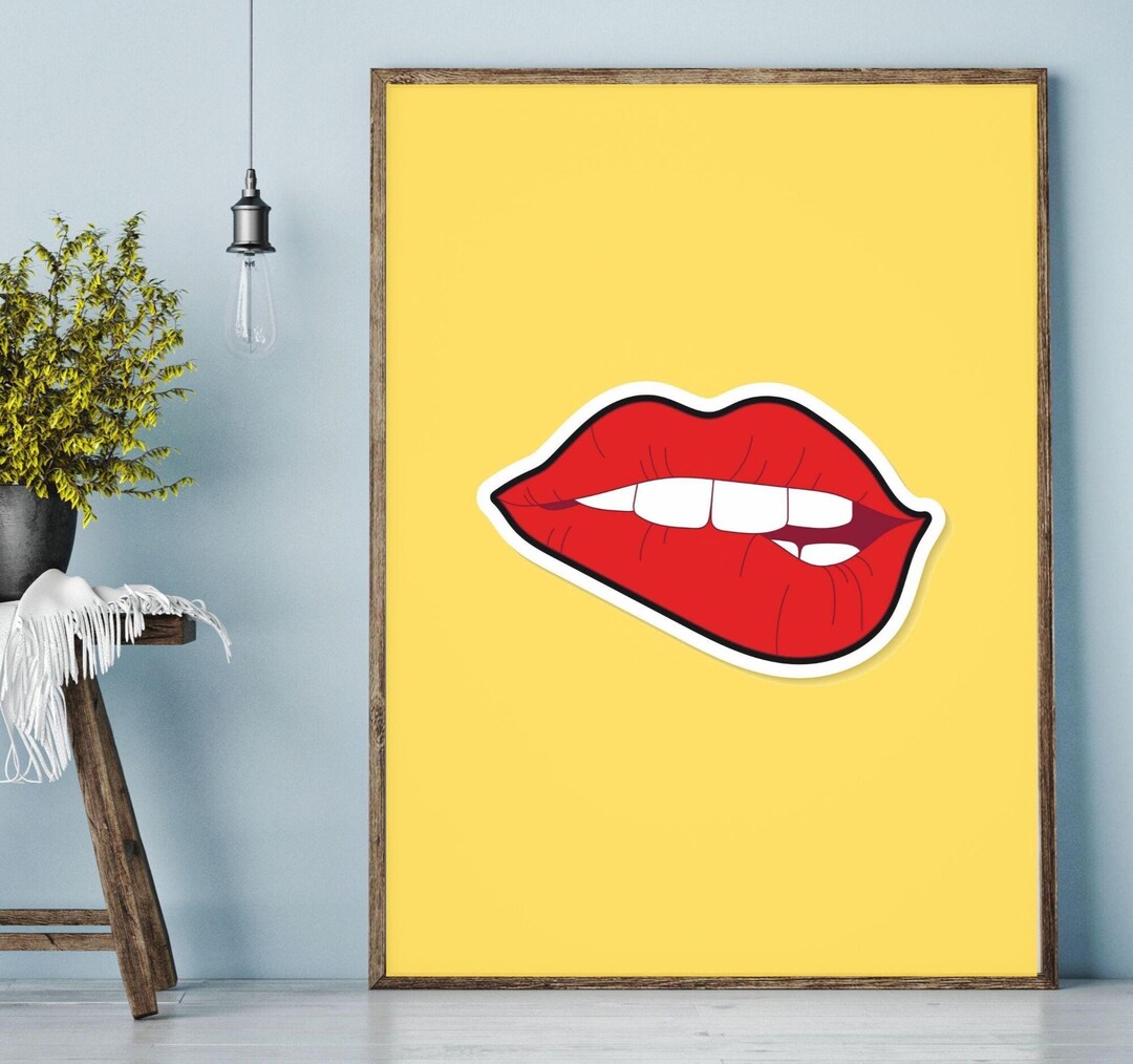 Red Lips Printable Wall Art Lips Art Print Digital Download ...