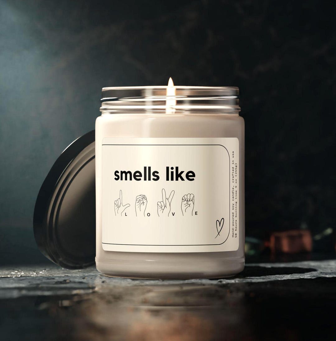 American Sign Language Soy Candle, Deaf Awareness Gift, ASL Love Decor ...