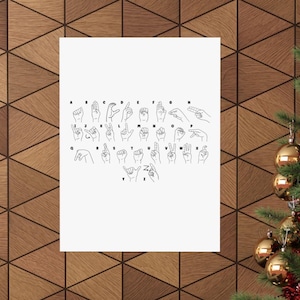 ASL Alphabet Poster Print American Sign Language Wall Art Educational ...