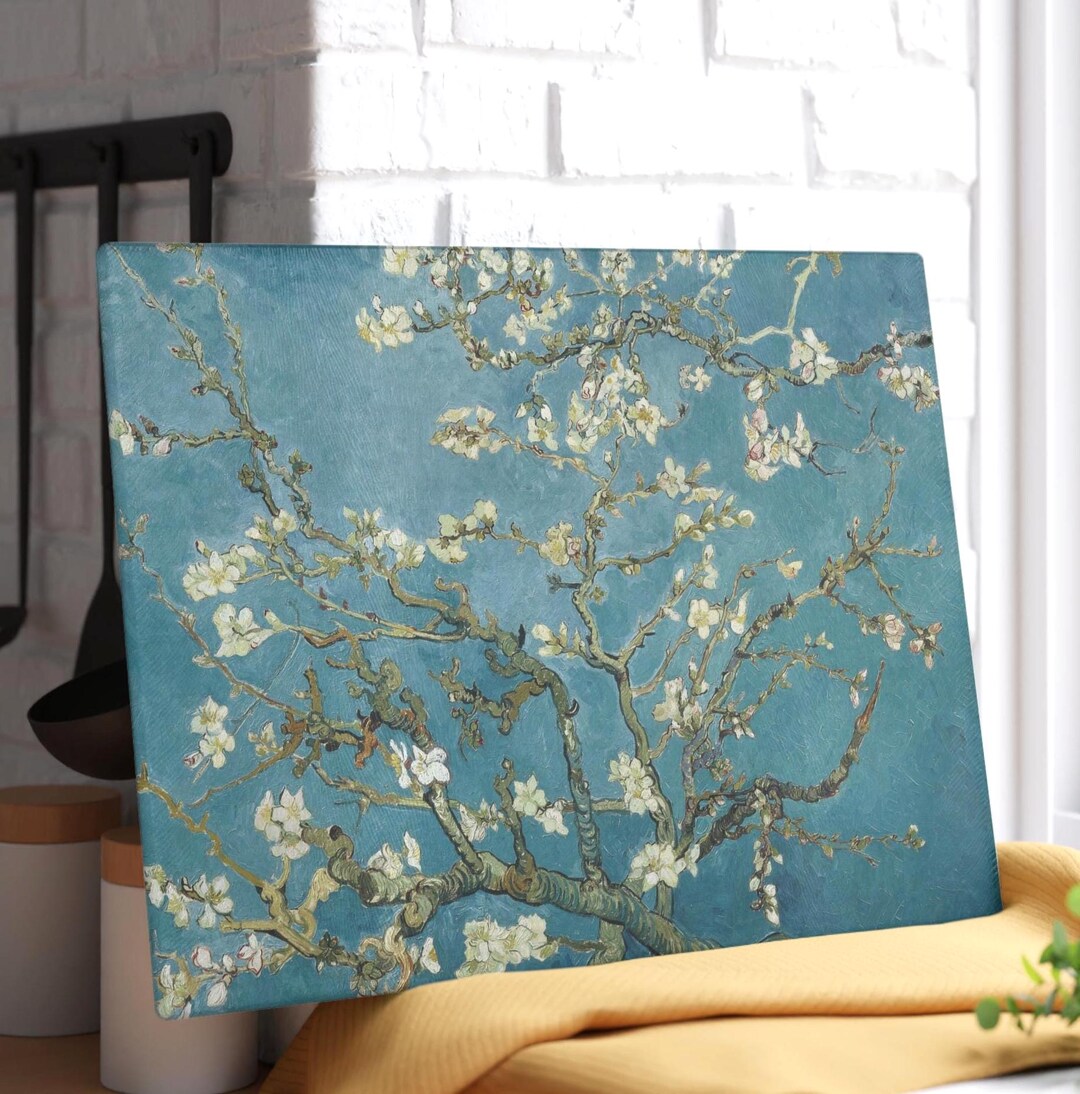 Vincent Van Gogh Glass Cutting Board Almond Blossom Charcuterie Board ...