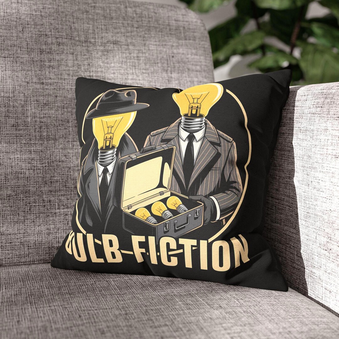 Pulp Fiction Parody Pillowcase, Funny Bulb-fiction Square Pillow Cover ...
