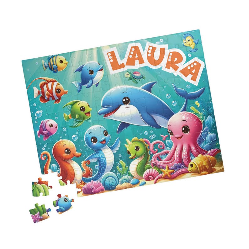 Personalized Sea Animals Puzzle Creatures Gift Marine Nautical Ocean ...