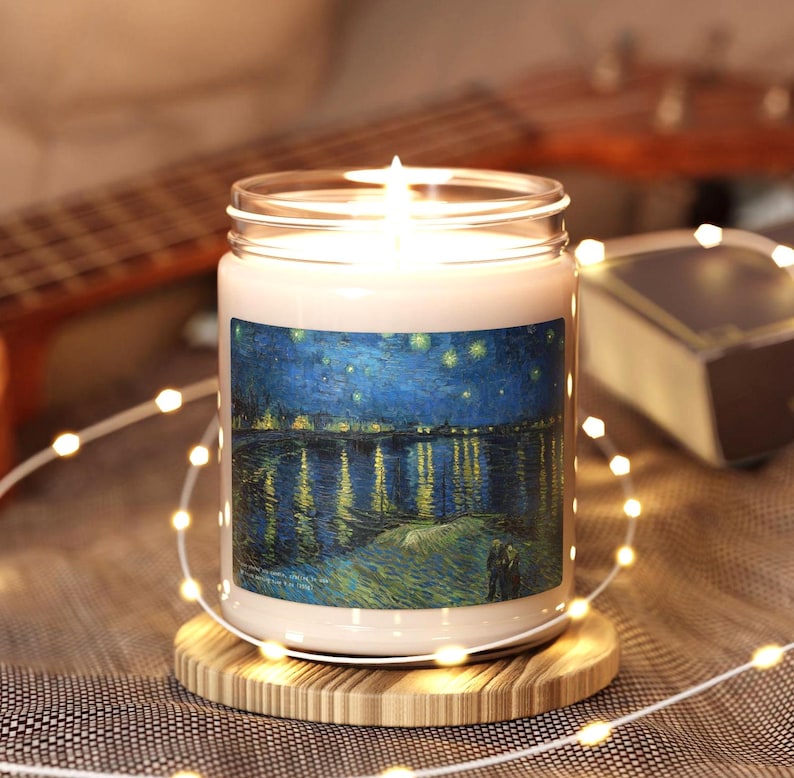 Starry Night Over the Rhone Candle, Van Gogh Artwork Candles, Famous ...
