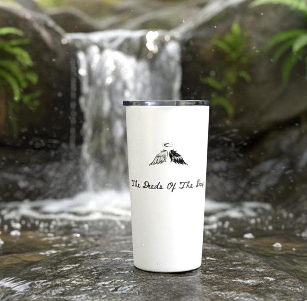 Good Omens Deeds of the Day Tumbler 20oz | Angel Aziraphale & Demon ...