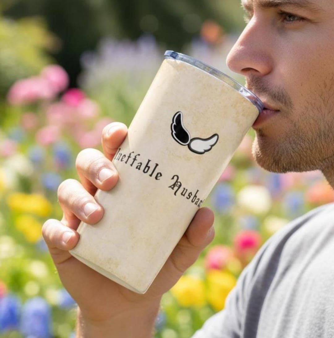 Good Omens Inspired Travel Mug Romantic Gift for Him Ineffable Husbands ...