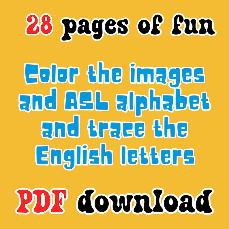 ASL and English Alphabet Printable Coloring Pages American Sign ...
