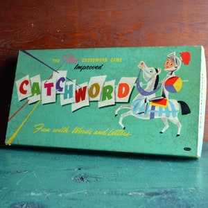 Catchword Board Game, 1954 Edition. Complete, Playable Crossword Game ...