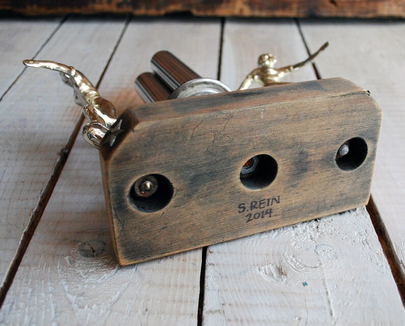 Twin Bowler Upcycled Trophy Pencil Holder Organizer, Upcycled Trophy ...