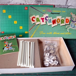 Catchword Board Game, 1954 Edition. Complete, Playable Crossword Game ...