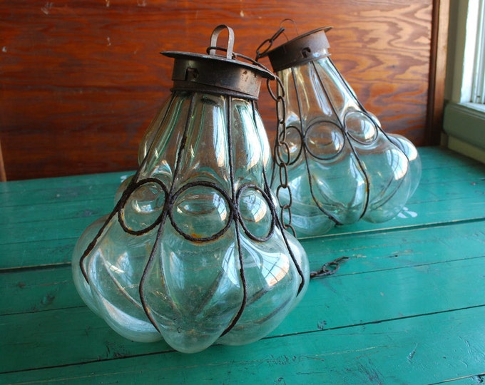 Blown Glass Caged Globes - Etsy