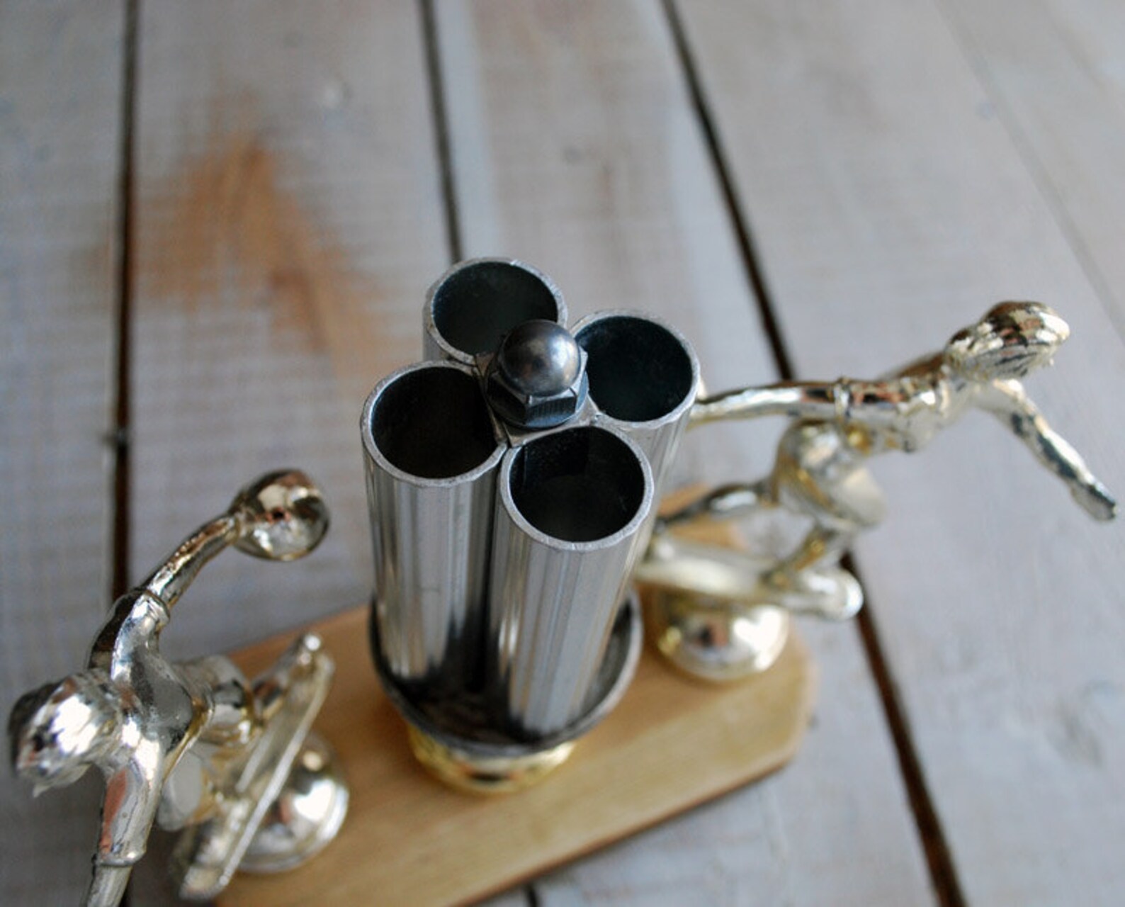 Twin Bowler Upcycled Trophy Pencil Holder Organizer, Upcycled Trophy ...